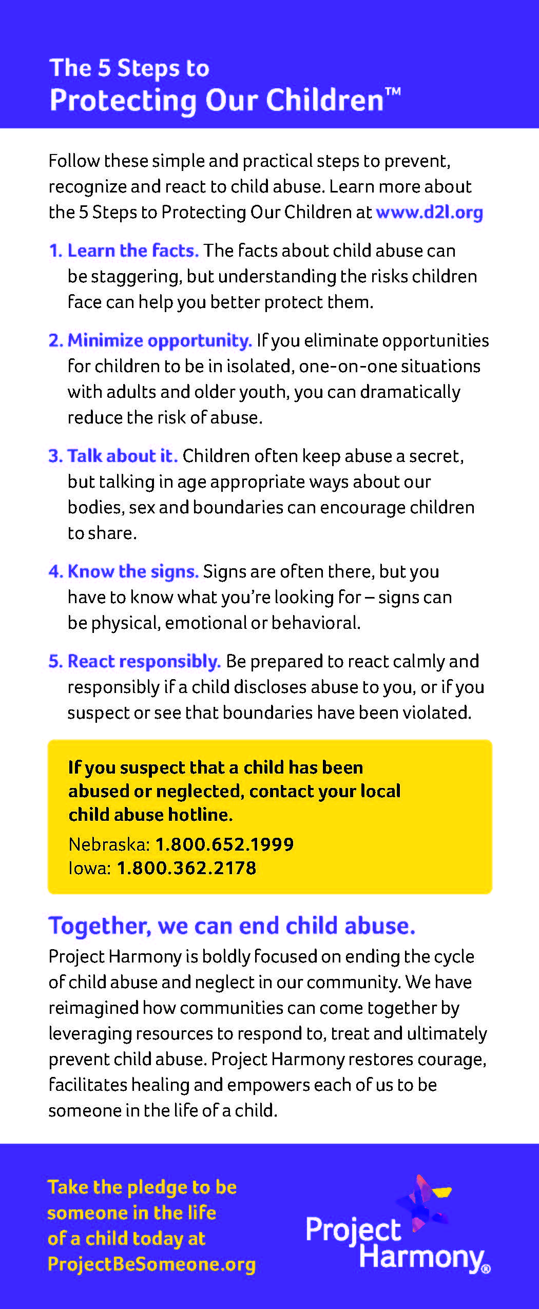 5 Steps to Protecting Our Children - Project Harmony